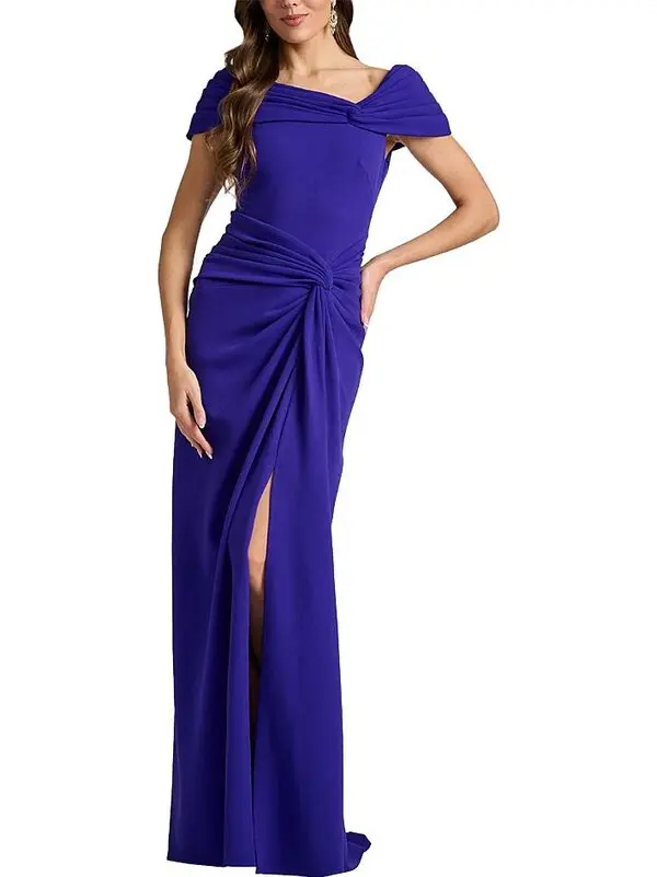 Tadashi Shoji Perkins Draped Gown - Purple