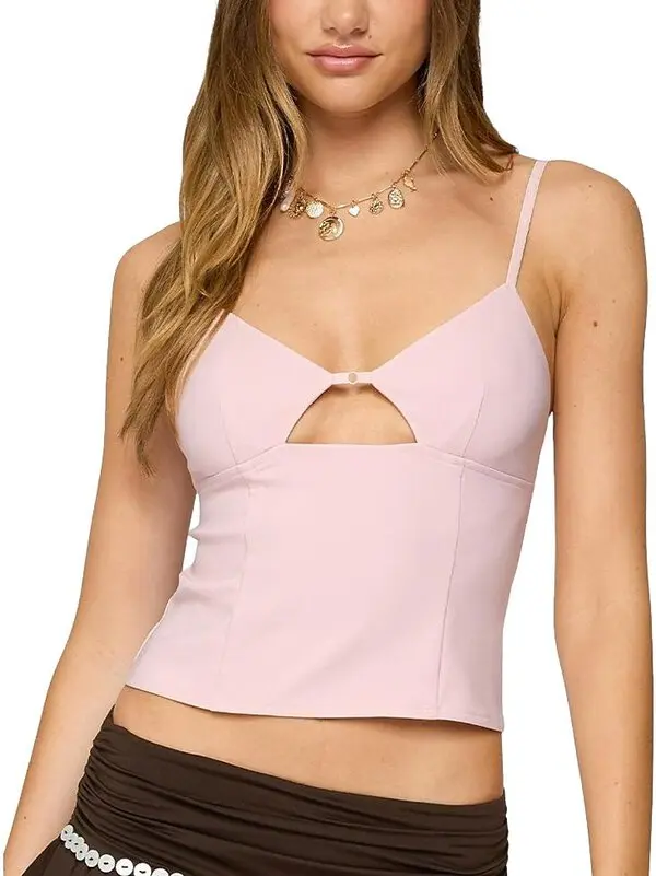 EDIKTED Liana Cut Out Tank Top - Pink