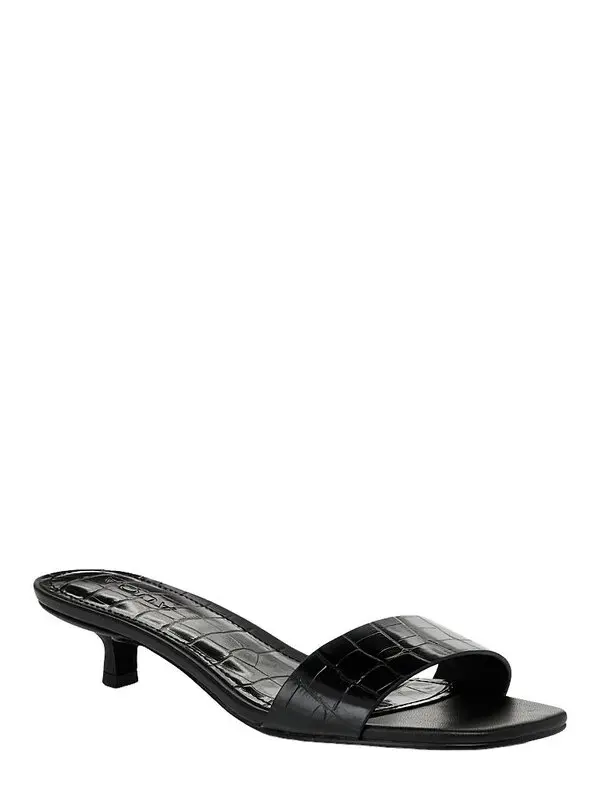 Aqua Etta Heeled Sandals - Black Croc