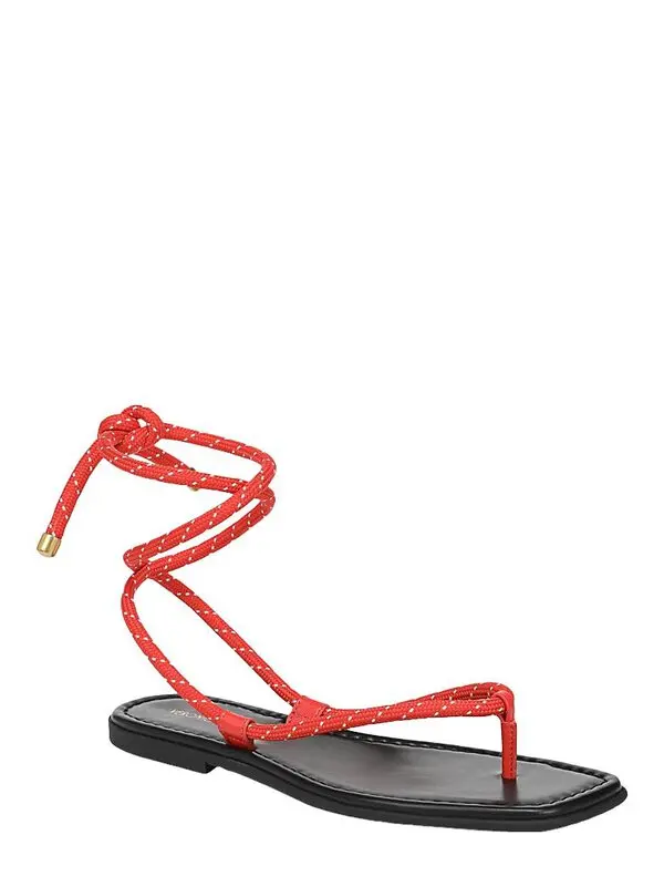 Veronica Beard Carmina Cord Sandals - Flame Red