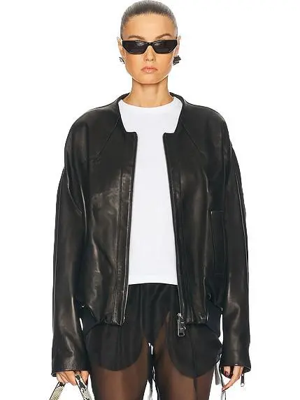 Khaite Hewit Leather Jacket - Black