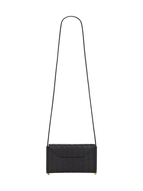 Bottega Veneta Solstice Phone Pouch In Black - Black & Muse Brass
