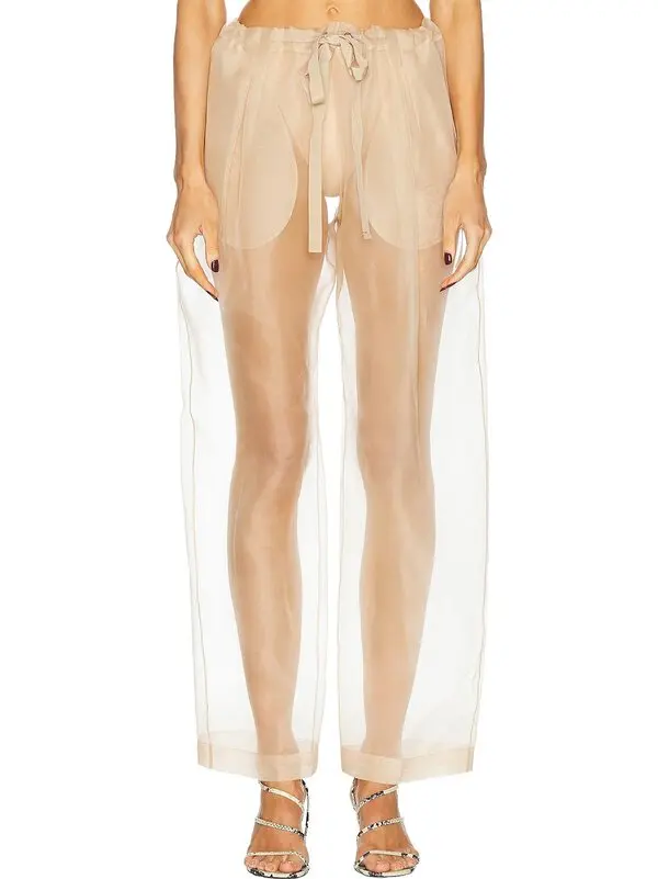 Khaite Trenton Organza Pant - Beige