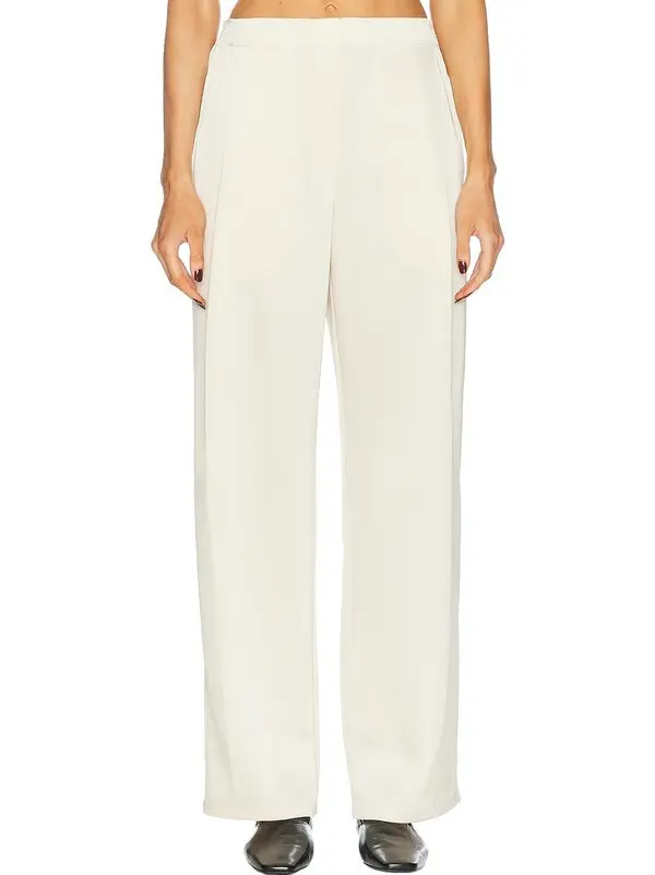 LESET Barb Pleated High Waist Pant - Creme