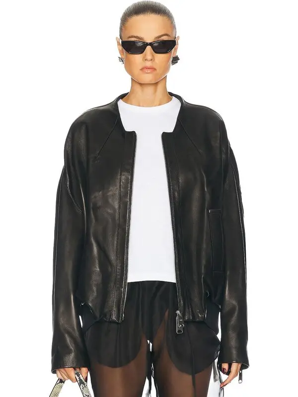 Khaite Hewit Leather Jacket - Black