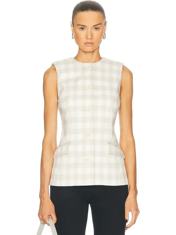 Simkhai Calliope Vest - Sand Gingham