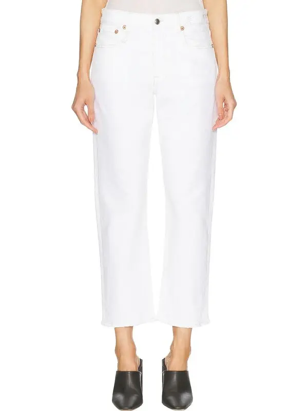 R13 Romeo Cropped Straight Leg - Aerin White Stretch
