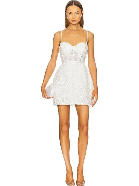 NADINE MERABI Tulip Mini Dress - White