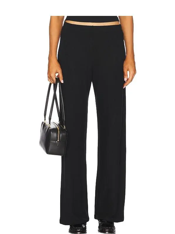 LESET Lauren Wide Leg Pant - Black