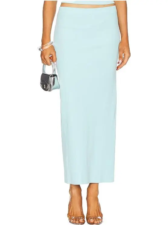 MOTHER OF ALL Antonia Ribbed Jersey Skirt - Turquoise