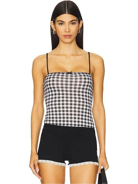 MORE TO COME Arwyn Top - Black Gingham