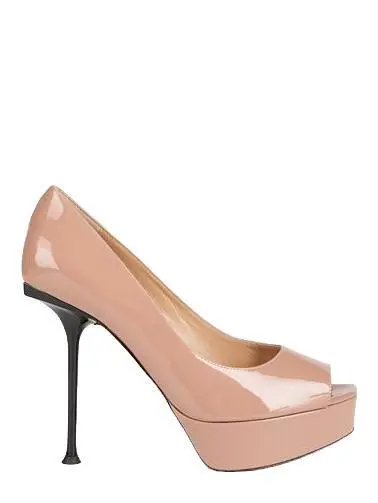SERGIO ROSSI Patent Leather Open-toe Pumps - Pink