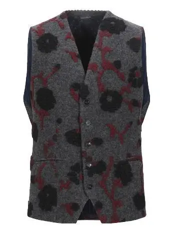 DANIELE ALESSANDRINI Tailored Vest With Floral Design - Grey