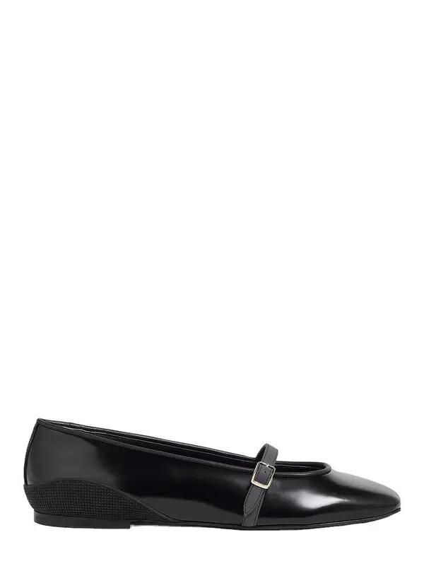 Theory Leather Ballet Flats - Black