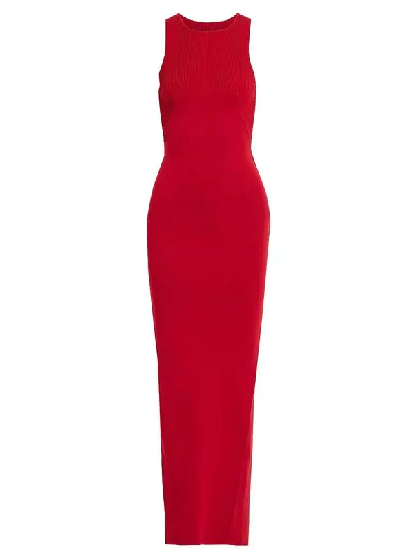 Rick Owens Ribbed-knit Maxi Dress - Red