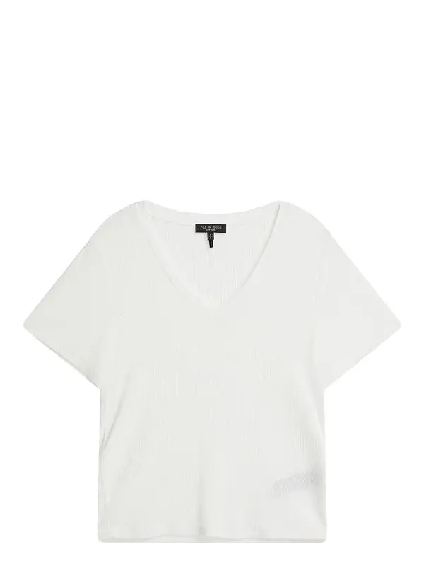 Rag & Bone Luca Ribbed Modal-blend T-shirt - White