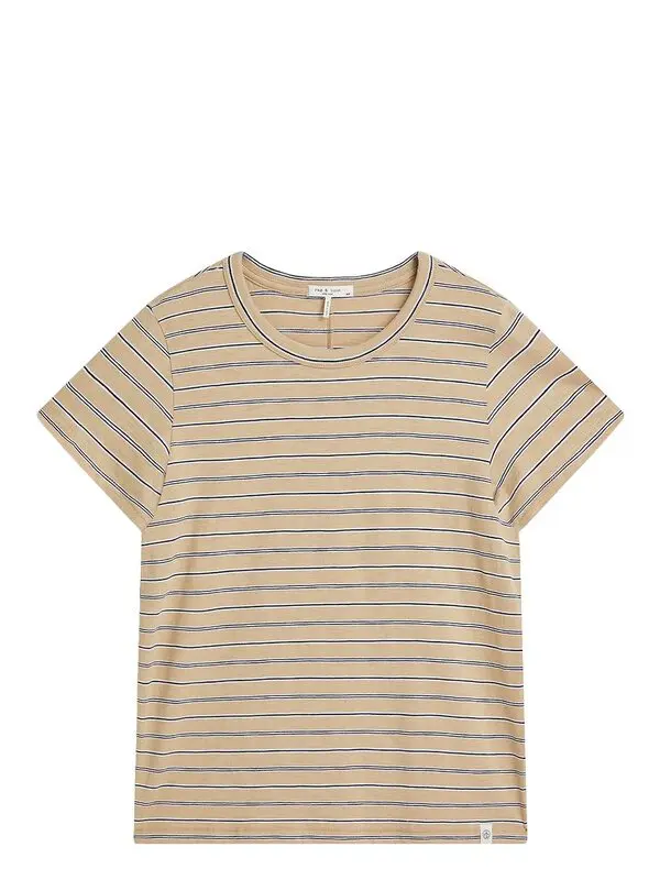 Rag & Bone Striped Pima Cotton-jersey T-shirt - Beige