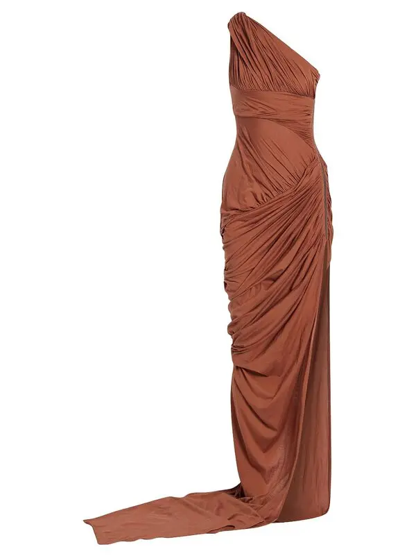 Rick Owens Lido One-shoulder Gown - Brown