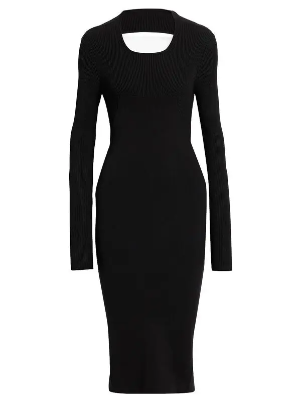 Rick Owens Column Cutout Stretch-knit Midi Dress - Black