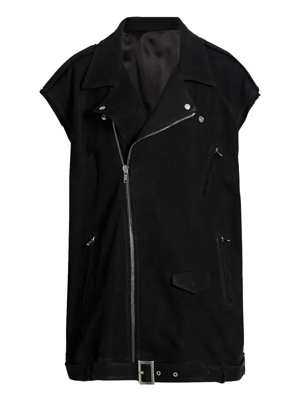 Rick Owens Luke Stooges Oversized Leather Vest - Black