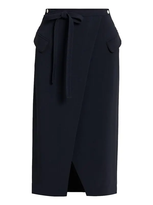 3.1 Phillip Lim Wrap-effect Crepe Midi Skirt - Midnight Blue