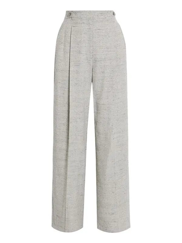 3.1 Phillip Lim Pleated Tweed Wide-leg Pants - Light Gray