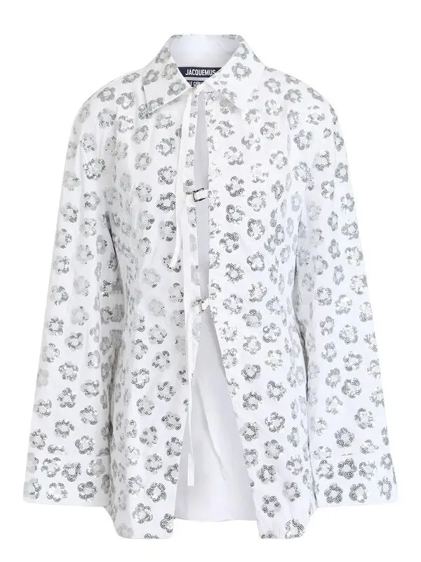 Jacquemus Lavoir Brodée Sequin-embellished Shirt - White