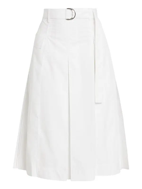 3.1 Phillip Lim Belted Pleated Midi Skirt - White