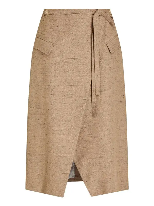 3.1 Phillip Lim Wrap-effect Tweed Midi Skirt - Neutral