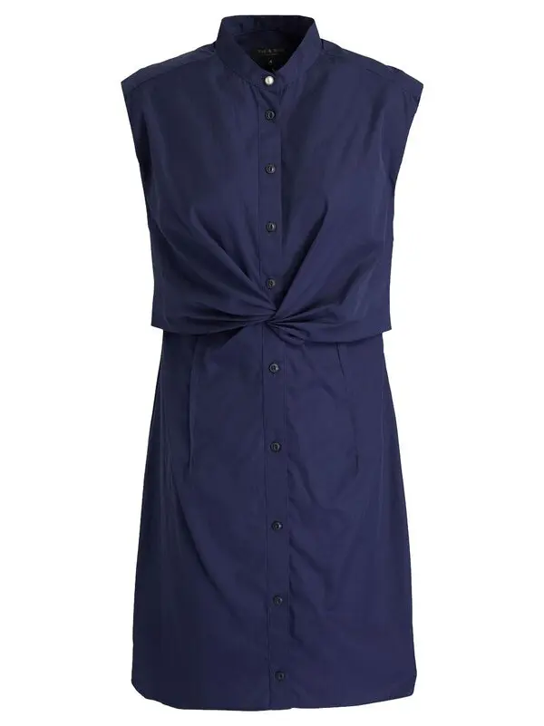 Rag & Bone Louisa Twisted Cotton-poplin Mini Dress - Navy