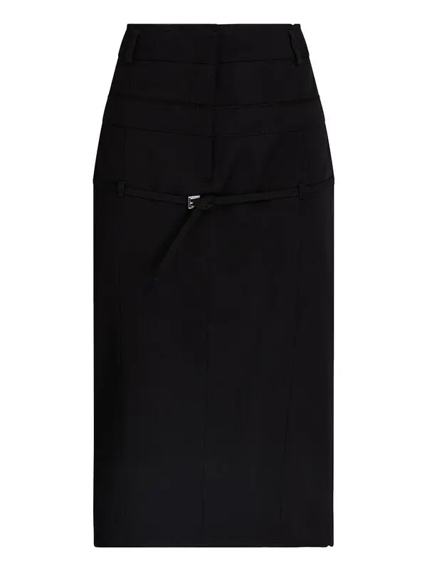 Jacquemus Caraco Belted Canvas Pencil Skirt - Black