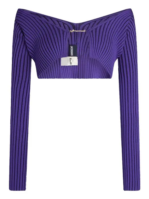 Jacquemus Pralù Cropped Ribbed-knit Top - Purple