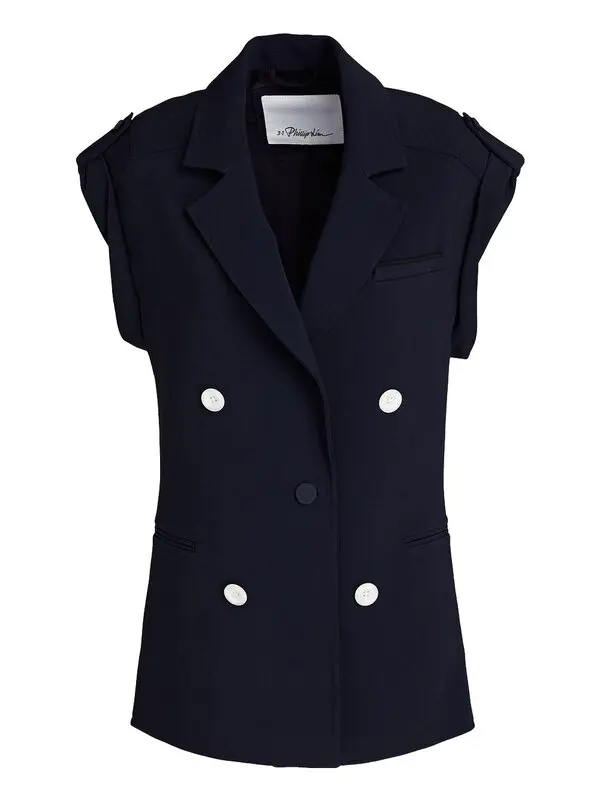 3.1 Phillip Lim Crepe Vest - Midnight Blue