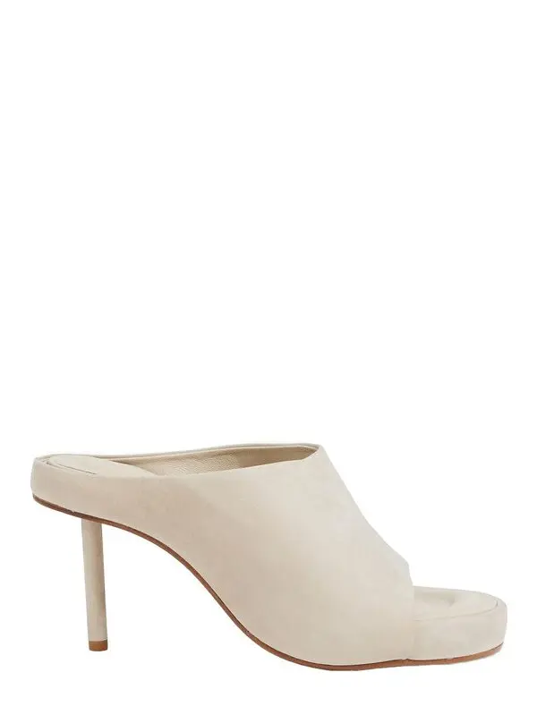 Jacquemus Nuvola Suede Mules - Stone