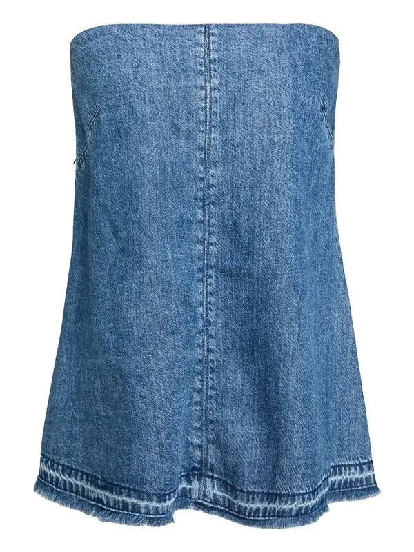Rag & Bone Ultra Featherweight Aurora Denim Strapless Top - Mid Denim