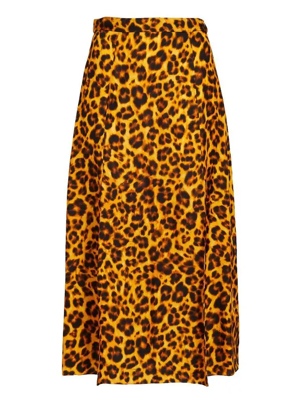 Sandro Leopard-print Satin Midi Skirt - Animal Print