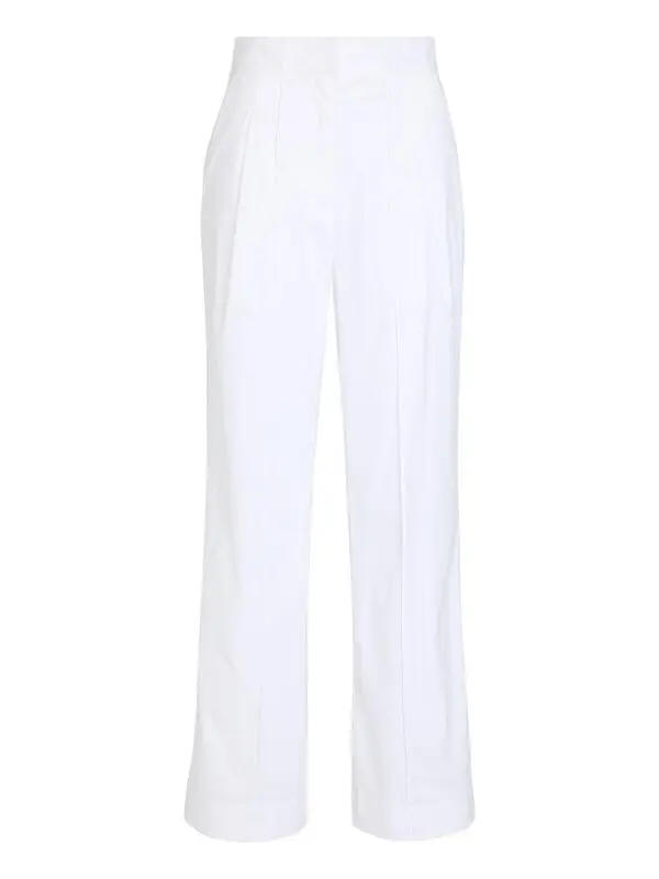 Naadam Pleated Cotton-blend Pants - White