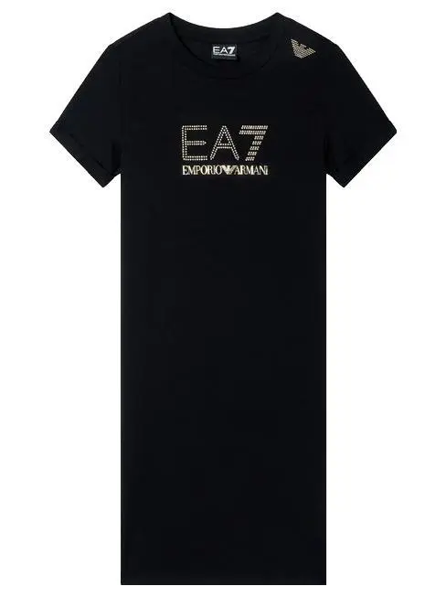 EA7 Evolution Stretch-cotton And Modal-blend Jersey Dress - Black