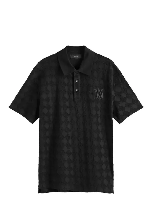 Amiri Ma Quad Toweling Polo - Black