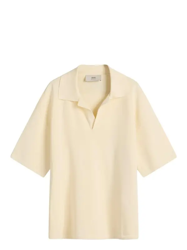 Ami Short Sleeve Polo - White Cream