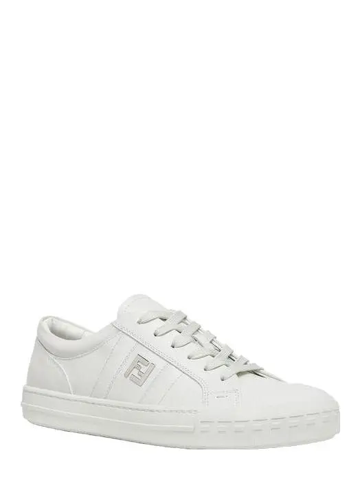 Fendi Domino Leather Sneakers - F06o6 Bianco Uomo