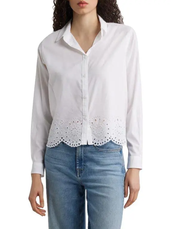 BEACHLUNCHLOUNGE Julian Eyelet Shirt - White