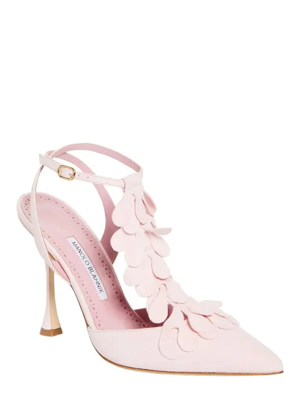 Manolo Blahnik Marwam T-strap Pumps - Light Pink