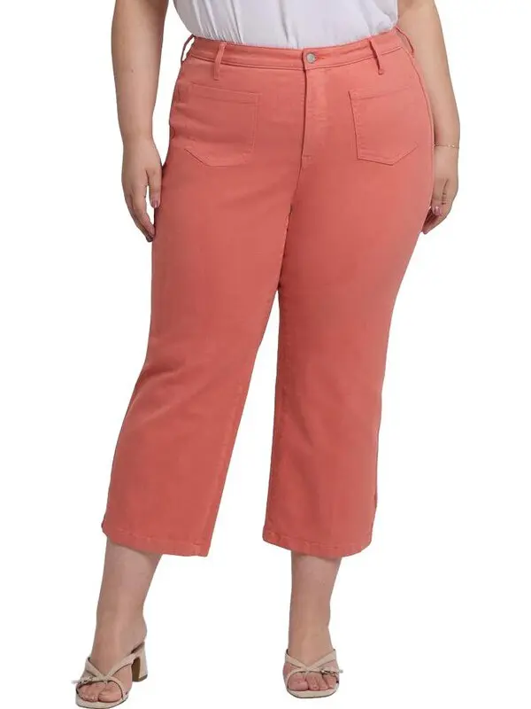 NYDJ Coco Cool Embrace® Crop Wide Leg Jeans - Coral Haze