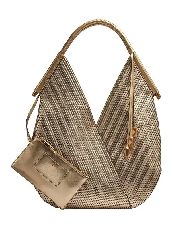 Donna Karan New York Baldwin Large Metallic Shoulder Bag - Gold
