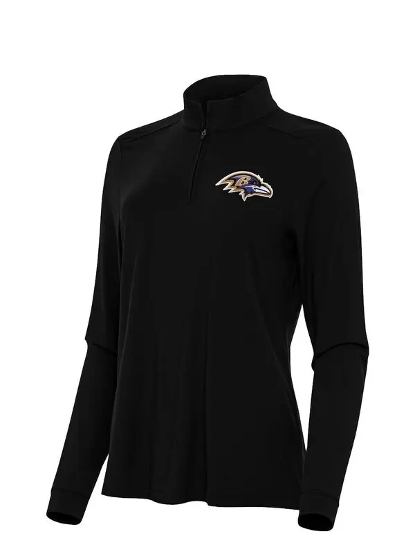 ANTIGUA Baltimore Ravens Intent Quarter-zip Sweatshirt - Black
