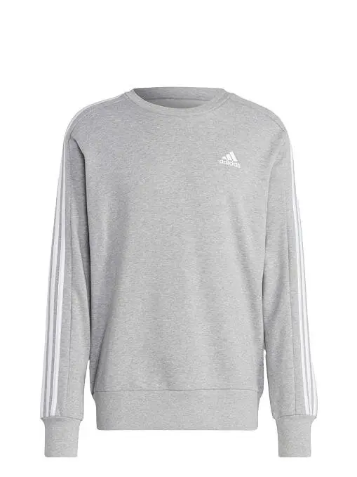 Adidas Essentials French Terry 3-stripes Sweatshirt - Medium Grey Heather
