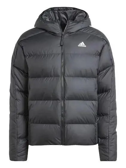 Adidas Midweight Down Hooded Jacket - Black