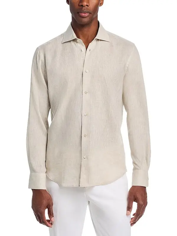 MAURIZIO BALDASSARI Linen Sport Shirt - Tan