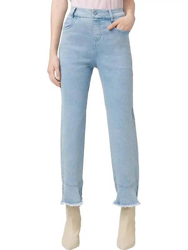 Hue High-rise Ruffle Hem Skimmer Jeans - Classic Light